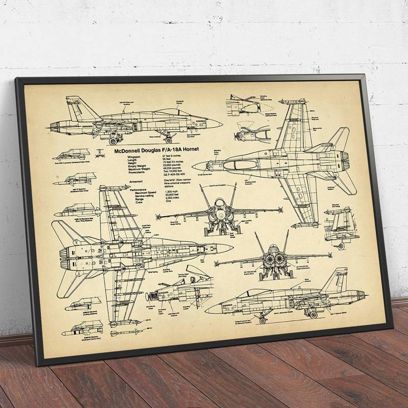 F18 Hornet air force plane print