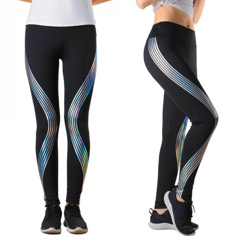 Rainbow reflective women leggings SlimmEX