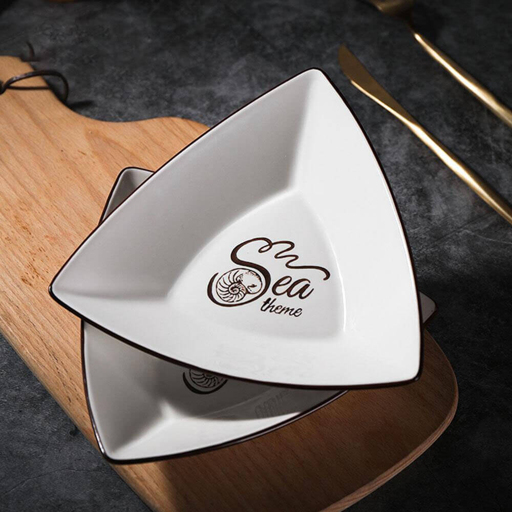 Triangle ceramic plate set Trilette