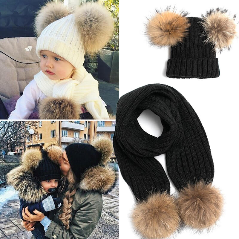 PomPom gyerek sapka és sál szett