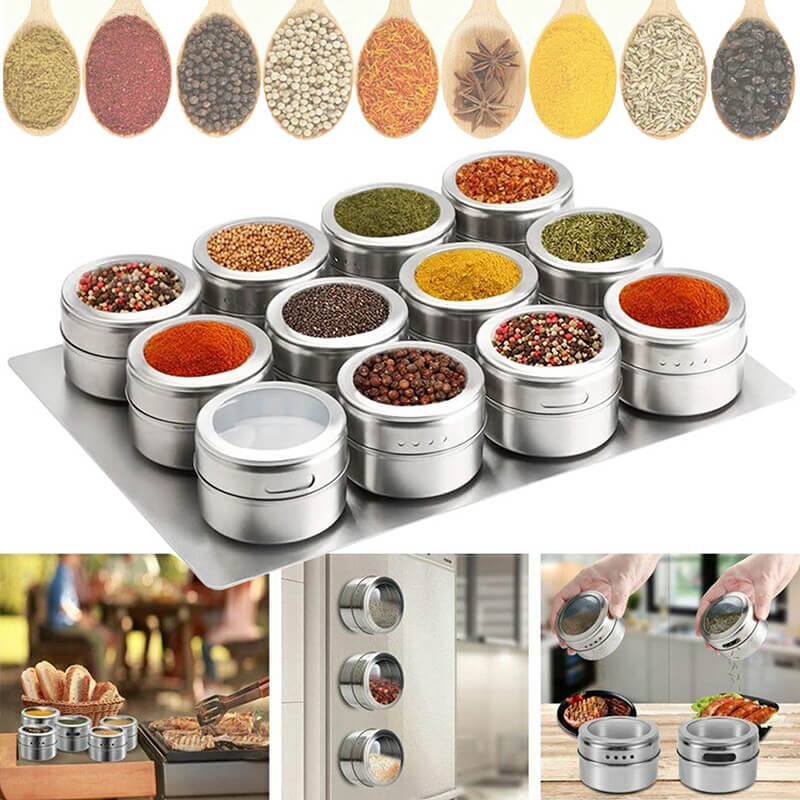 Set de borcane magnetice pentru condimente MultiSpice